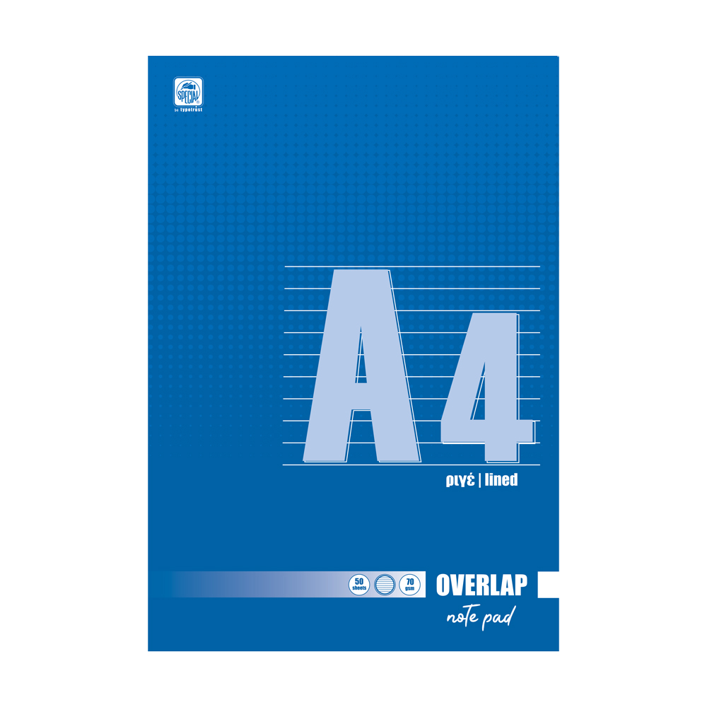 Overlap-Μπλοκ Σημειώσεων Α4 ριγέ - Typotrust
